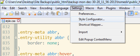 Customizing Notepad++